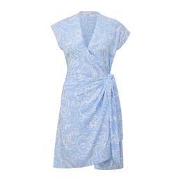 s.Oliver Kleid Damen Größe 42 himmelblau / weiß Winterkleid