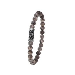 Lucardi Armband Herren Größe 19 grau / stone / schwarz / silber