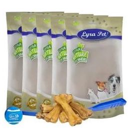 50 Stk. LYRA PET® Kauknochen gefüllt mit Pansen ca. 15 cm + Ballschleuder