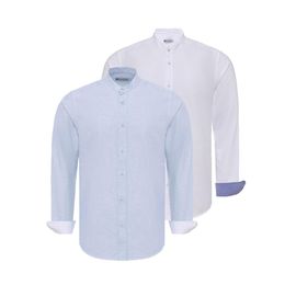 Dandalo Button Up Shirt male Blue, White size XL