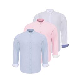Dandalo shirt Hemd Herren Größe L blau / hellpink