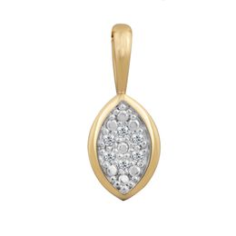 Ketten-Anhänger OROLINO "585 Gold mit 6x Brillant 0,03ct." Schmuckanhänger Gr. ONE-SIZE, 0,03 ct P1 = bei 10-facher Vergrößerung erkennbare Einschlüsse, Gold, 0,8 g, gelb (gelb, weiß) Damen