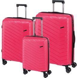 Trolleyset Check.In "Orlando" pink (magenta) Koffer-Sets Koffer Trolleys Kofferset, Gepäckset, klein mittel groß, Handgepäck, Aufgabegepäck