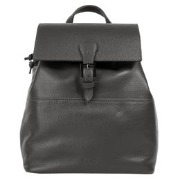 Cityrucksack CLUTY Gr. B/H/T: 26 cm x 31 cm x 14 cm, grau Rucksäcke echt Leder, Made in Italy