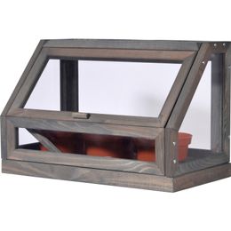 Dobar Mini-Gew&auml;chshaus f&uuml;r Jungpflanzen und Kr&auml;uter inkl. T&ouml;pfe ca. 38 x 20 x 24,5 cm