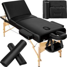 TecTake&reg; 3 Zonen Massageliege-Set, Breite 70 cm, Polsterung 7,5 cm, mit Holzgestell, 218 x 102 x 90 cm