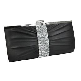 Steuer Modeschmuck Abendtasche Satin-Optik mit Strassbesatz