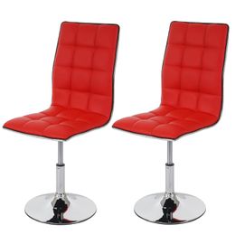 2er-Set Esszimmerstuhl MCW-C41, Stuhl K&uuml;chenstuhl, Kunstleder MVG-zertifiziert ~ rot