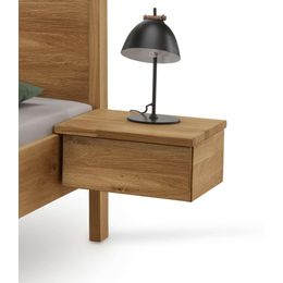 Nachttisch Home Affaire "Huven" Tische Gr. B/H/T: 43 cm x 20 cm x 39 cm, beige (natur) Nachtkonsolen und Nachtkommoden 2'er Set Nachttische, Eiche mit gebürstet Front passend zur Bett HUVEN