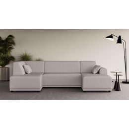 Wohnlandschaft Home Affaire "TAMMO", beige, B:296cm H:80cm T:162cm, 100% Polyester, Sofas, Wohnlandschaft, U-Form
