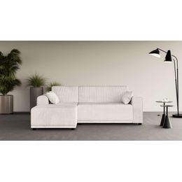 Ecksofa Home Affaire "TAMMO", beige (creme), B:233cm H:80cm T:162cm, 100% Polyester, Sofas, Ecksofa, L-Form