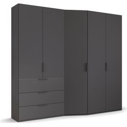 Drehtürenschrank Rauch "Wave" Schränke Gr. B/H/T: 247 cm x 222 cm x 60 cm, 3 Schubkästen links, 5 St., grau (graphit) in 2 unterschiedlichen Tiefen, mit Soft-Close Funktion