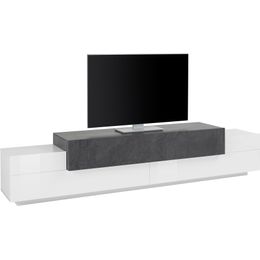 Lowboard Inosign "Coro,Lowboard,TV-Kommode,TV-Möbel,TV-Bank" Sideboards Gr. B/H/T: 240cm x 51,6cm x 45cm, schwarz-weiß (weiß hochglanz/schieferfarben) mit 3 Klappen, (BTH) 240x45x51,6 cm