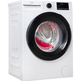 A (A bis G) Beko Waschmaschine "B3WFR58615W 7003440003" Waschmaschinen schwarz-weiß (weiß, schwarz) Frontlader