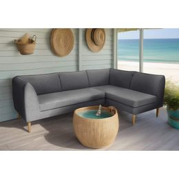 Ecksofa DOMO collection "Filho, individuell erweiterbar", grau (anthrazit), B:241cm H:81cm T:159cm, 88% Olefin, 12% Polyethylene, Sofas, Ecksofa, L-Form f&uuml;r Terrasse, Garten und Balkon, speziell f&uuml;r Outdoor