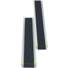 Costway - 2 x Auffahrrampe Teleskoprampe Auffahrschiene Laderampe Rollstuhlrampe Rampe Alu bis 270kg 121,5-212,5cm