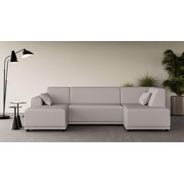 Wohnlandschaft Home Affaire "TAMMO", beige, B:296cm H:80cm T:162cm, 100% Polyester, Sofas, Wohnlandschaft, U-Form