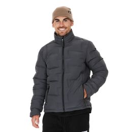 Steppjacke SOS "Alagna", Herren, Gr. L, grau (dunkelgrau), 100% Polyester, unifarben, normal, hoch geschlossener Ausschnitt, Jacken Steppjacke, mit praktischem Kinnschutz