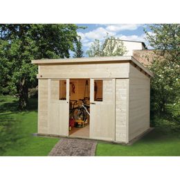 Weka Gartenhaus Massivholz naturbelassen 295 x 299 cm