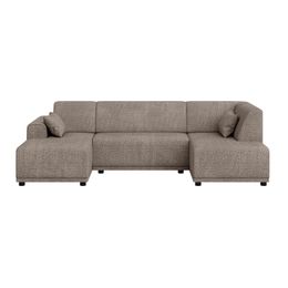 Wohnlandschaft Home Affaire "TAMMO", grau (taupe), B:296cm H:80cm T:162cm, 100% Polyester, Sofas, Wohnlandschaft, U-Form