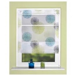 Home Wohnideen Raffrollo Pusteblume blau-grün 130 x 60 cm