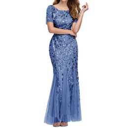ENIX Abendkleid Damen-Abendkleid im Meerjungfrau-Stil mit Pailletten