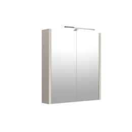 Badezimmerspiegelschrank Welltime "Joy" Schränke Gr. B/H/T: 58,2 cm x 65 cm x 12 cm, 2 St., grau (taupe) Breite 78 cm, mit 2 Türen, LED, IP 44