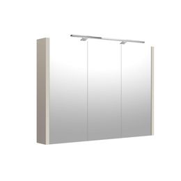 Badezimmerspiegelschrank Welltime "Joy" Schränke Gr. B/H/T: 89,2 cm x 65 cm x 12 cm, 3 St., grau (taupe) Bad-Spiegelschränke Breite 78 cm, mit 2 Türen, LED, IP 44