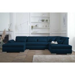 Vermont – wohnlandschaft 7-sitzer ecksofa in u-form – xxl – rechts - petrolblau