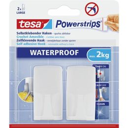 Tesa - Haken Powerstrip 2er-Set, waterproof, weiß Haken