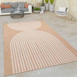 Outdoor Teppich Wetterfest Balkon Teppich Flachgewebe Boho Geometrisch Beige 60x100 cm - Paco Home