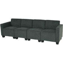 HHG Modular 4-Sitzer Sofa Couch Moncalieri, Stoff/Textil anthrazit-grau