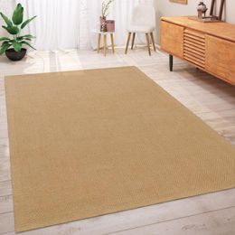 Paco Home Teppich Wohnzimmer Jute Naturfaser Wellen Fischgräten Stil Handgemacht Braun 120x170 cm