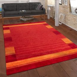 Paco Home - Teppich Wohnzimmer Kurzflor Ethno Design Geometrisch Handgearbeitet Gabbeh 80x150 cm, Terracotta 5