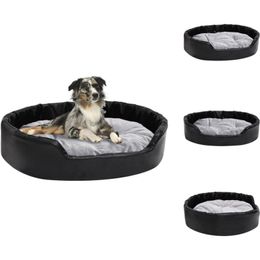 vidaXL - Hundebetten - Living Hundebett Schwarz-Grau 90x79x20 cm Plüsch und Kunstleder - Schwarz