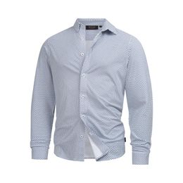 INDICODE JEANS Hemd 'Olimak' Herren Größe XXL blau / weiß