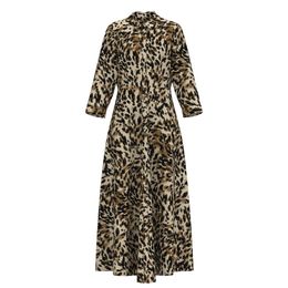 Y.A.S YAS Kleid 'YASSavanna' Damen Größe 36 braun / cappuccino / schwarz Winterkleid