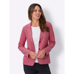 WITT Damen Shirtblazer mit Reverskragen, rot-meliert, Größe 50