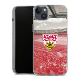 DeinDesign iPhone 14 Plus Handy Silikon H&uuml;lle Case transparent Handyh&uuml;lle Stadium Vfb Stuttgart Official Licensed Product Silikon Case