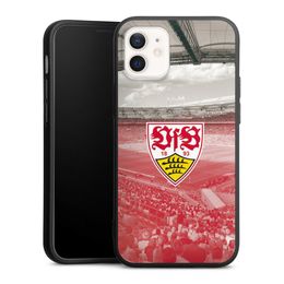 DeinDesign iPhone 12 mini Handy Premium Silikon H&uuml;lle Handyh&uuml;lle schwarz Case Official Licensed Product Vfb Stuttgart Stadium Silikon Premium Case