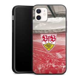 DeinDesign iPhone 12 Handy Premium Silikon H&uuml;lle Handyh&uuml;lle schwarz Case Official Licensed Product Vfb Stuttgart Stadium Silikon Premium Case