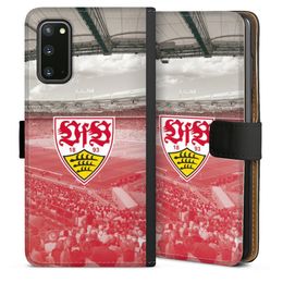 DeinDesign Galaxy S20 Handy Klapph&uuml;lle Handyh&uuml;lle aus Kunst Leder schwarz Flip Case Official Licensed Product Vfb Stuttgart Stadium Sideflip mit Lasche