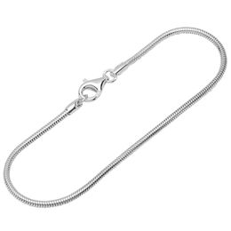 NKlaus Silberarmband Armband 925 Sterling Silber 20cm Schlangenkette ru (1 Stück), Made in Germany, silberfarben