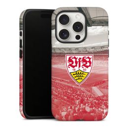 DeinDesign iPhone 15 Pro Handy Panzer Handyh&uuml;lle robuste Outdoor H&uuml;lle Schutzh&uuml;lle matt Stadium Vfb Stuttgart Official Licensed Product Tough Case