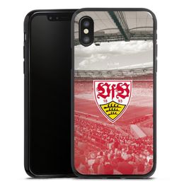 DeinDesign iPhone X Handy Silikon H&uuml;lle Case schwarz Handyh&uuml;lle Stadium Vfb Stuttgart Official Licensed Product