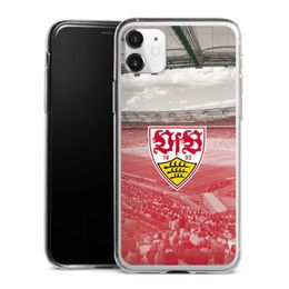 DeinDesign iPhone 11 Handy Slim Case Silikon Handyh&uuml;lle transparent H&uuml;lle extra d&uuml;nn Stadium Vfb Stuttgart Official Licensed Product Silikon Slim Case
