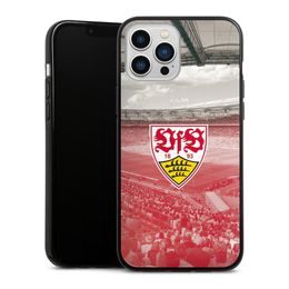 DeinDesign iPhone 13 Pro Max Handy Silikon H&uuml;lle Case schwarz Handyh&uuml;lle Stadium Vfb Stuttgart Official Licensed Product