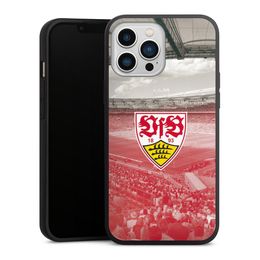DeinDesign iPhone 13 Pro Max Handy Premium Silikon H&uuml;lle Handyh&uuml;lle schwarz Case Stadium Vfb Stuttgart Official Licensed Product Silikon Premium Case