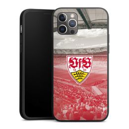 DeinDesign iPhone 12 Pro Handy Premium Silikon H&uuml;lle Handyh&uuml;lle schwarz Case Stadium Vfb Stuttgart Official Licensed Product Silikon Premium Case