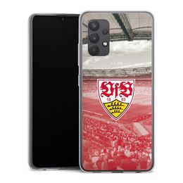 DeinDesign Galaxy A32 4G Handy Silikon H&uuml;lle Case transparent Handyh&uuml;lle Stadium Vfb Stuttgart Official Licensed Product Silikon Case